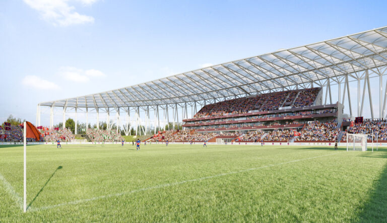 À Clermont-Ferrand, stade Gabriel-Montpied selon Atelier Ferret